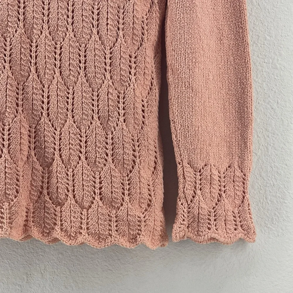 Handmade | Sweaters | Vtg 7s Balletcore Hand Knit Sweater Pink M Clean ...